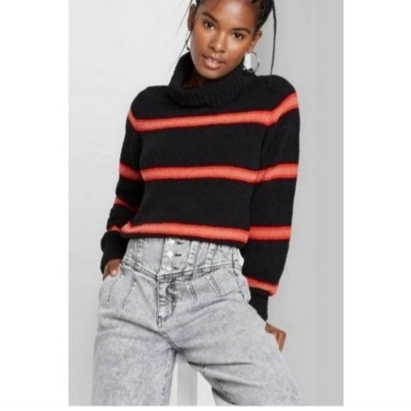 wild fable | Sweaters | Wild Fable Soft Knot Turtleneck Sweater Black ...